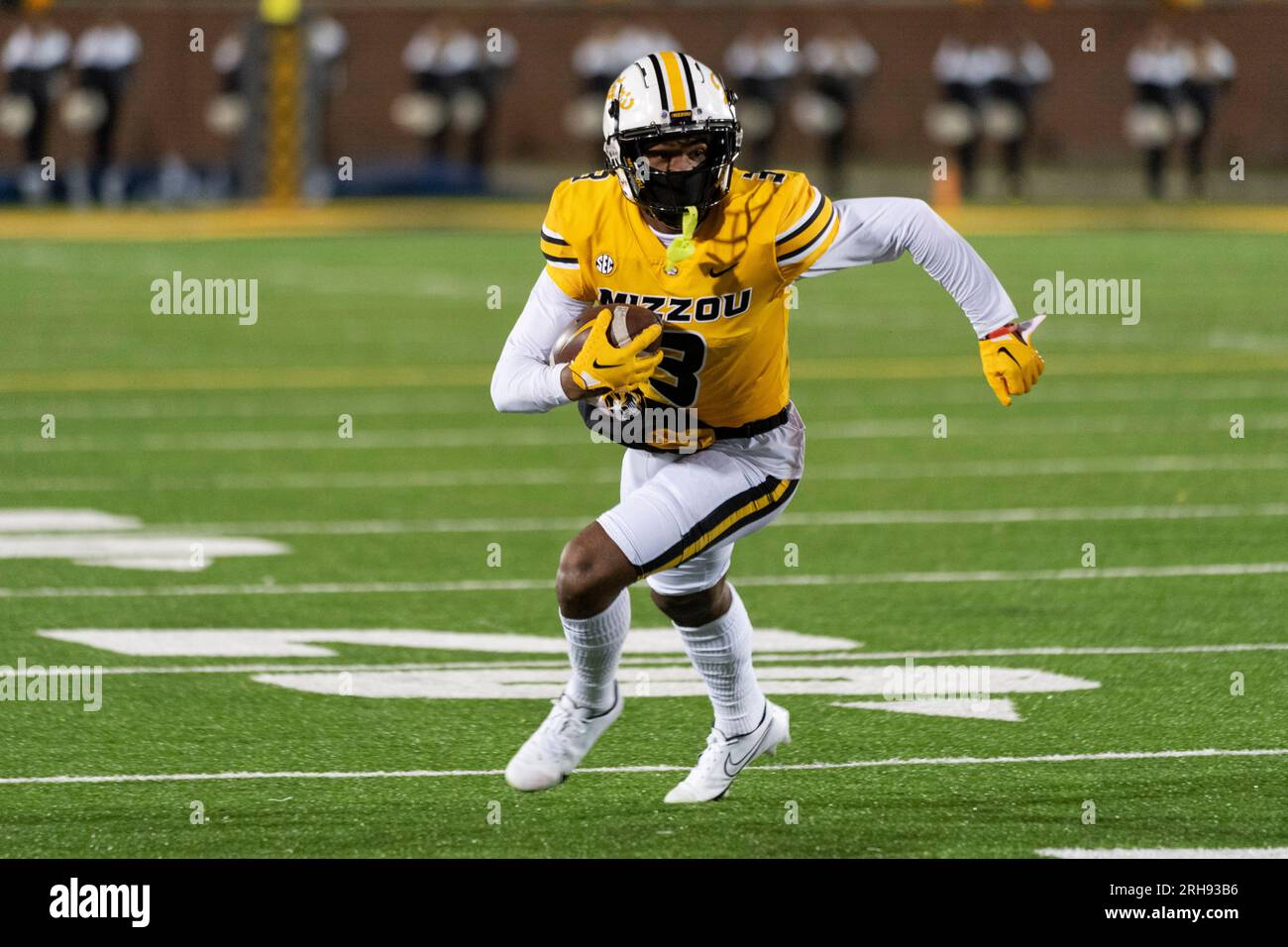 FILE - Missouri wide receiver Luther Burden III runs after a catch ...