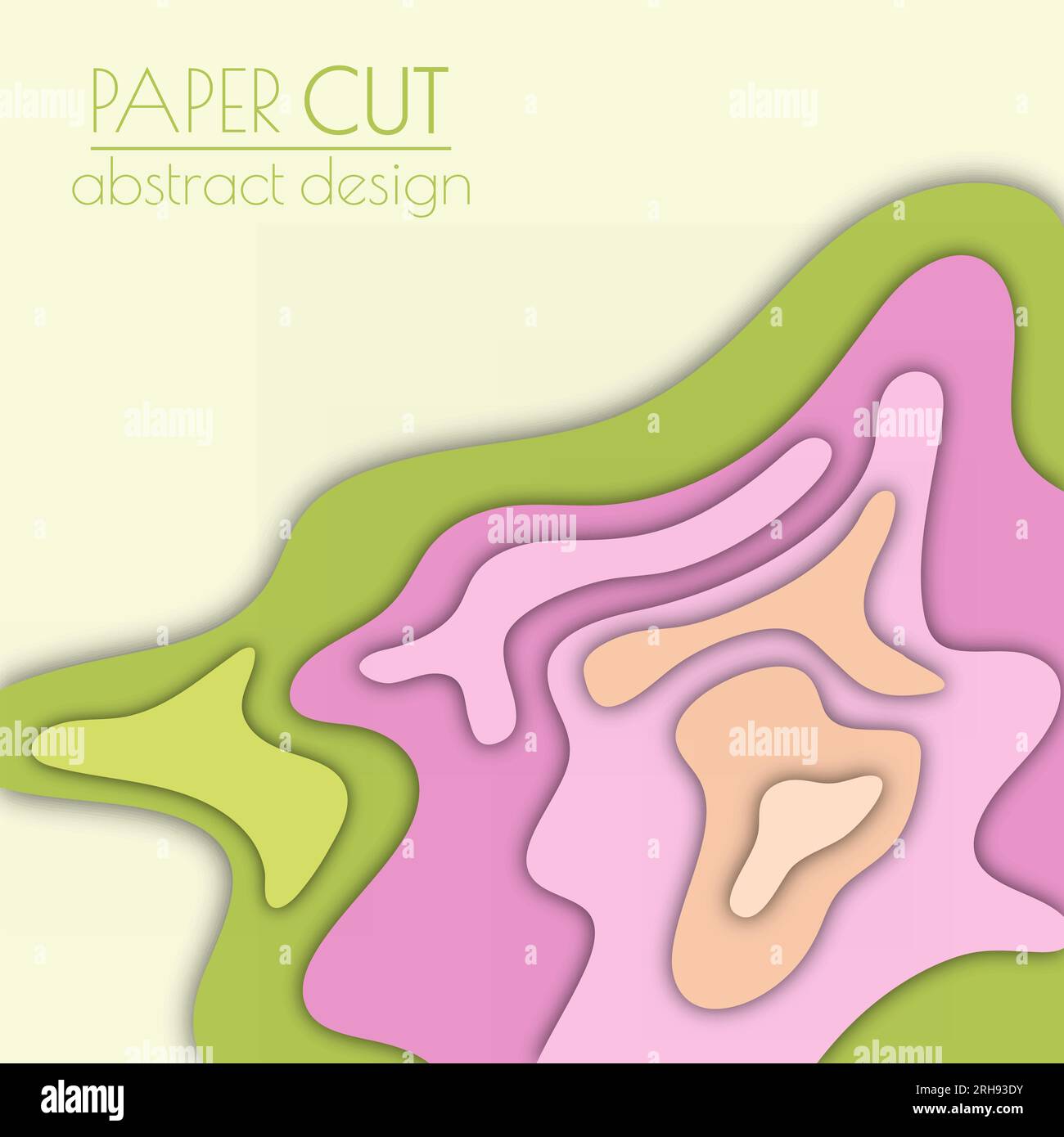 3d layout of the cover, banner, leaflet in the style of cut paper ...
