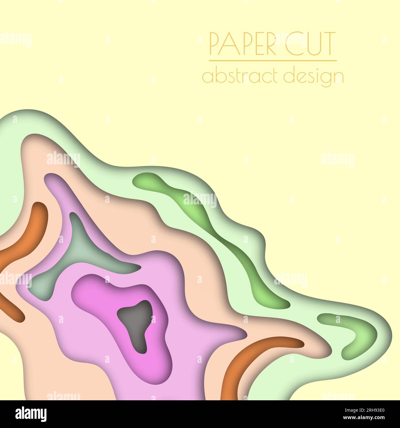 3d layout of the cover, banner, leaflet in the style of cut paper ...