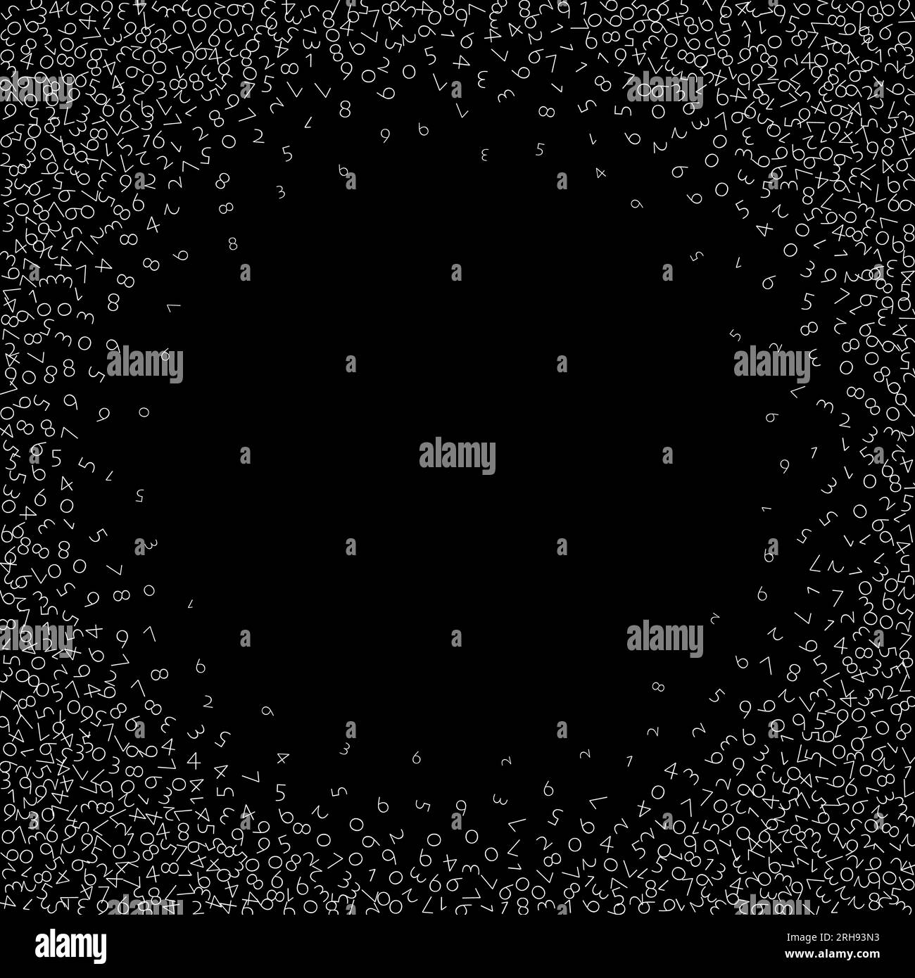 Falling numbers, big data concept. Binary white disorderly flying ...