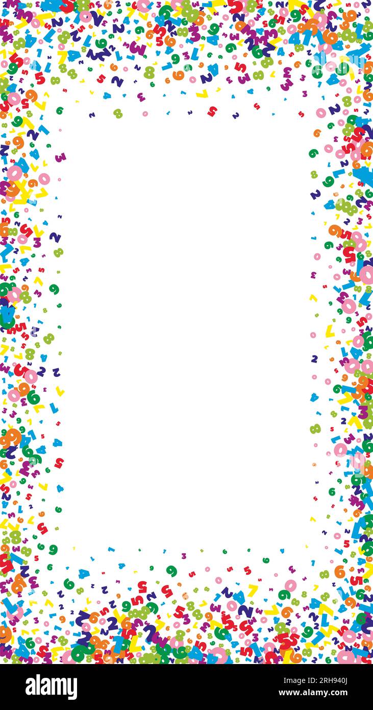 Falling vivid numbers. Math study concept with flying digits. Curious ...