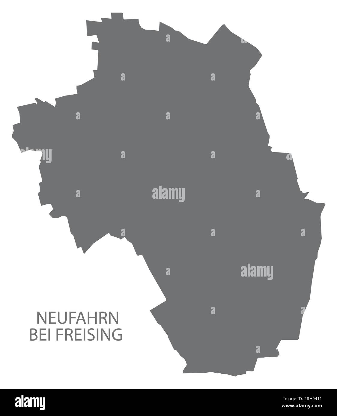 Neufahrn bei Freising German city map grey illustration silhouette ...