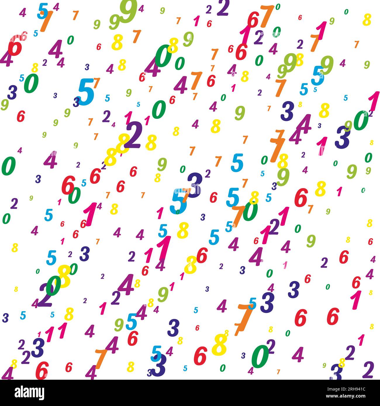 Flying colorful digits and numbers. School math notebook cover. Back to ...