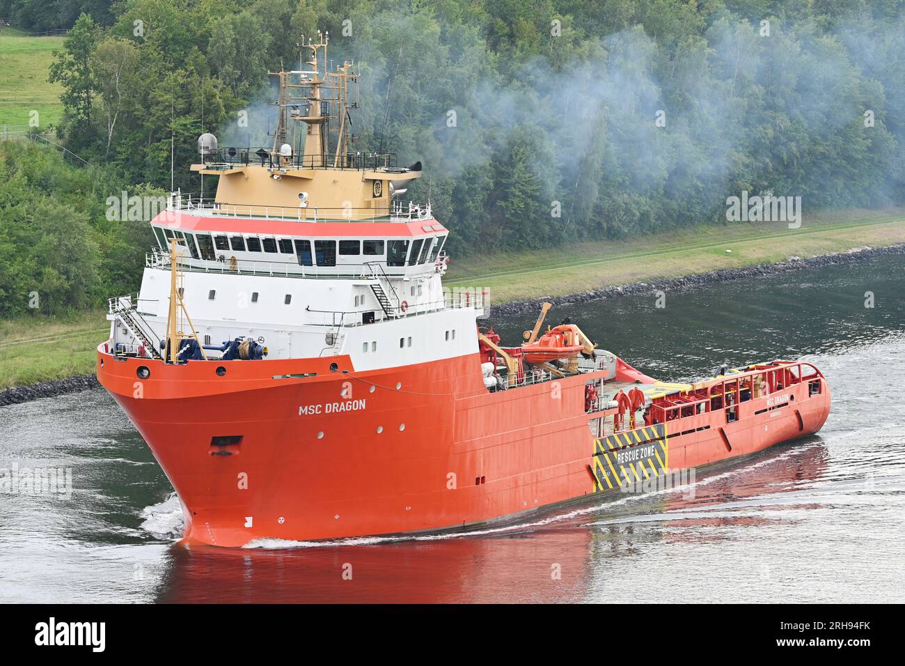 Offshore Tug MSC DRAGON at the Kiel Canal Stock Photo - Alamy