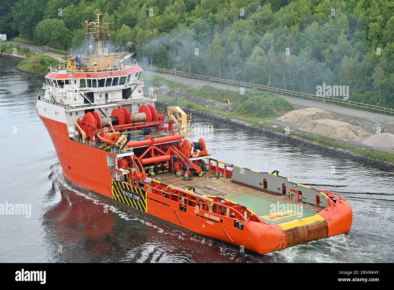 Offshore Tug MSC DRAGON at the Kiel Canal Stock Photo - Alamy
