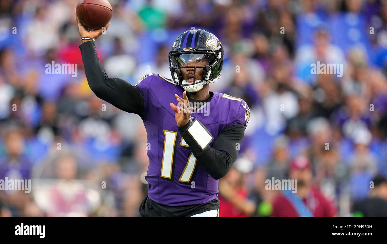Baltimore Ravens quarterback Josh Johnson (17) passes against the ...