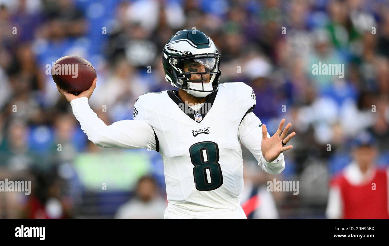 Philadelphia Eagles quarterback Marcus Mariota (8) in action during the ...
