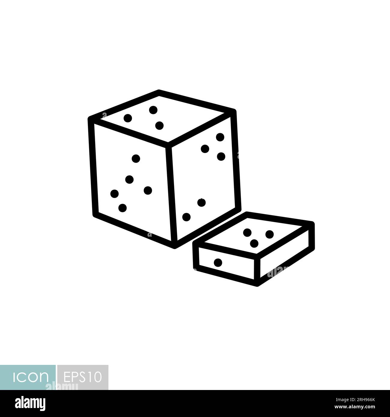Feta cheese cubes vector icon. Dairy product sign. Graph symbol for ...