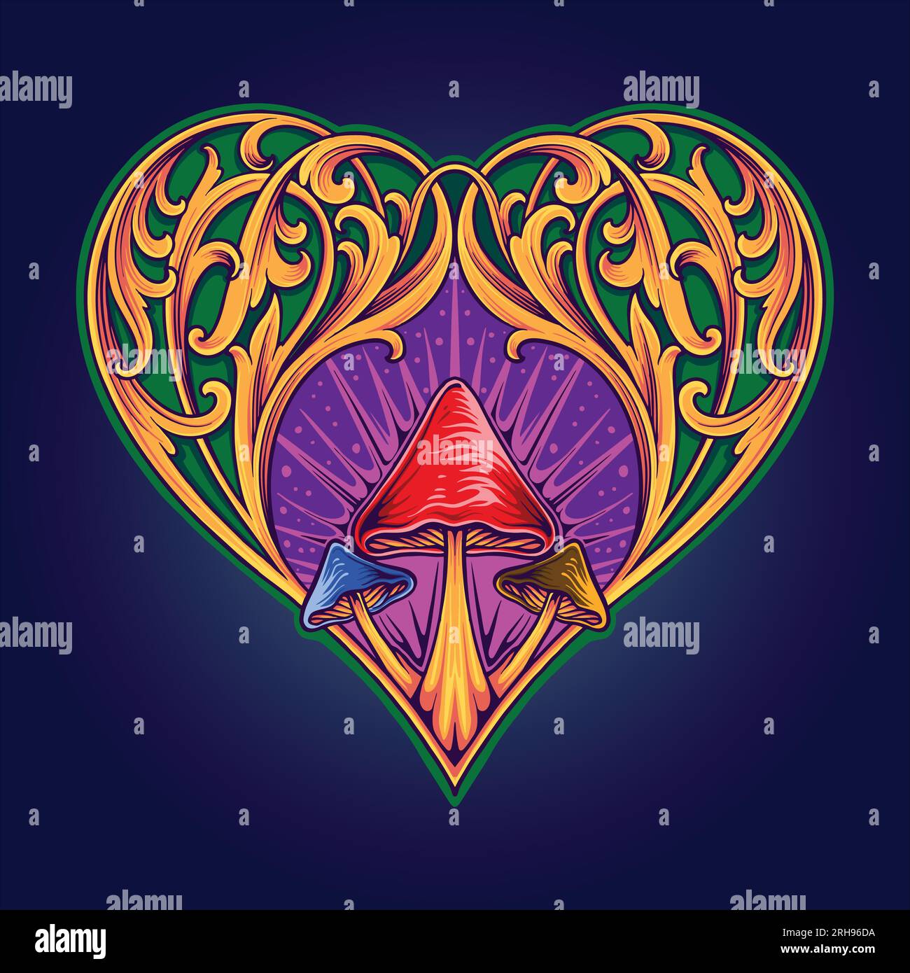 Heart shaped fungus Stock Vector Images - Alamy