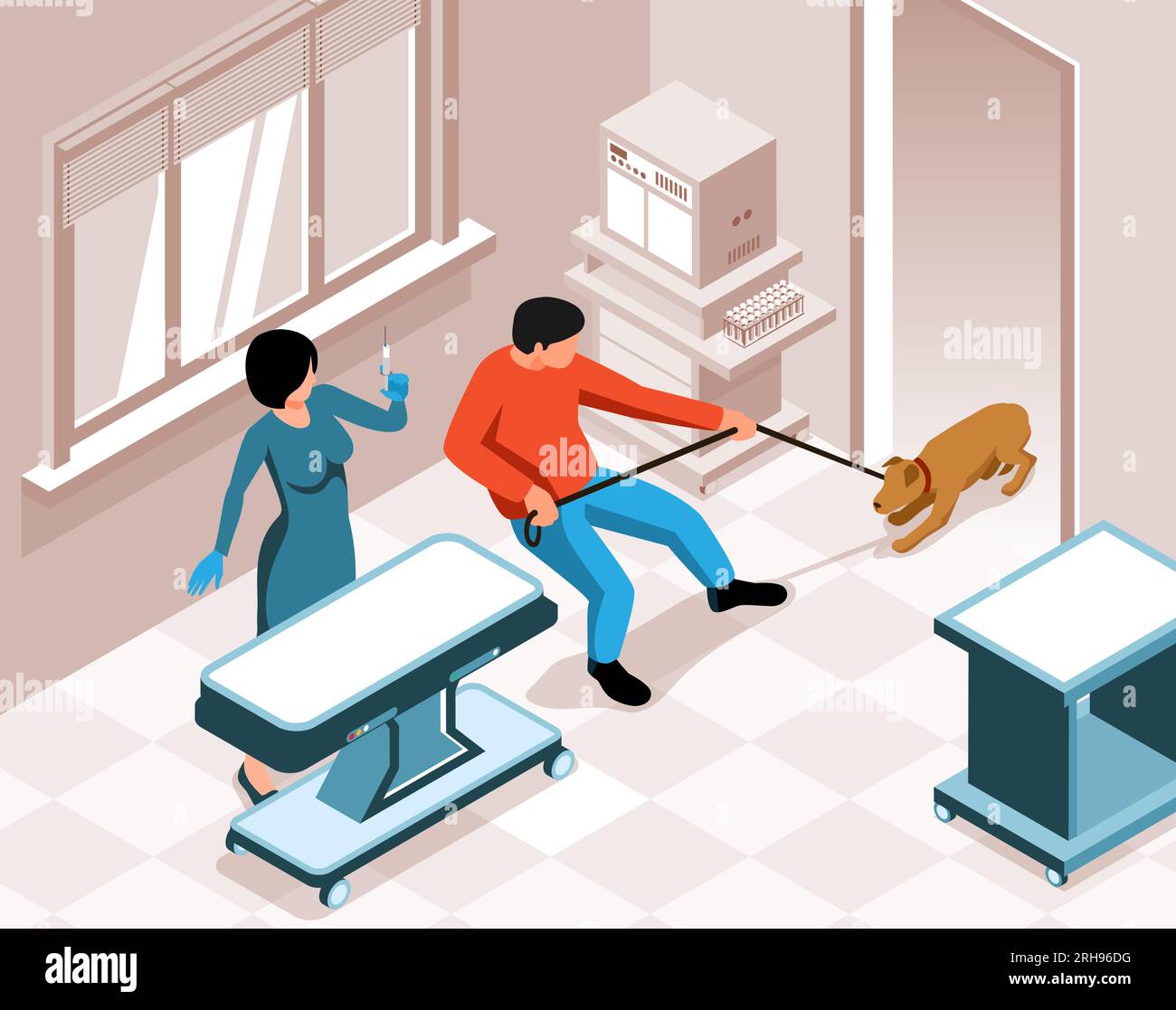 Dog getting injection Stock Vector Images - Alamy