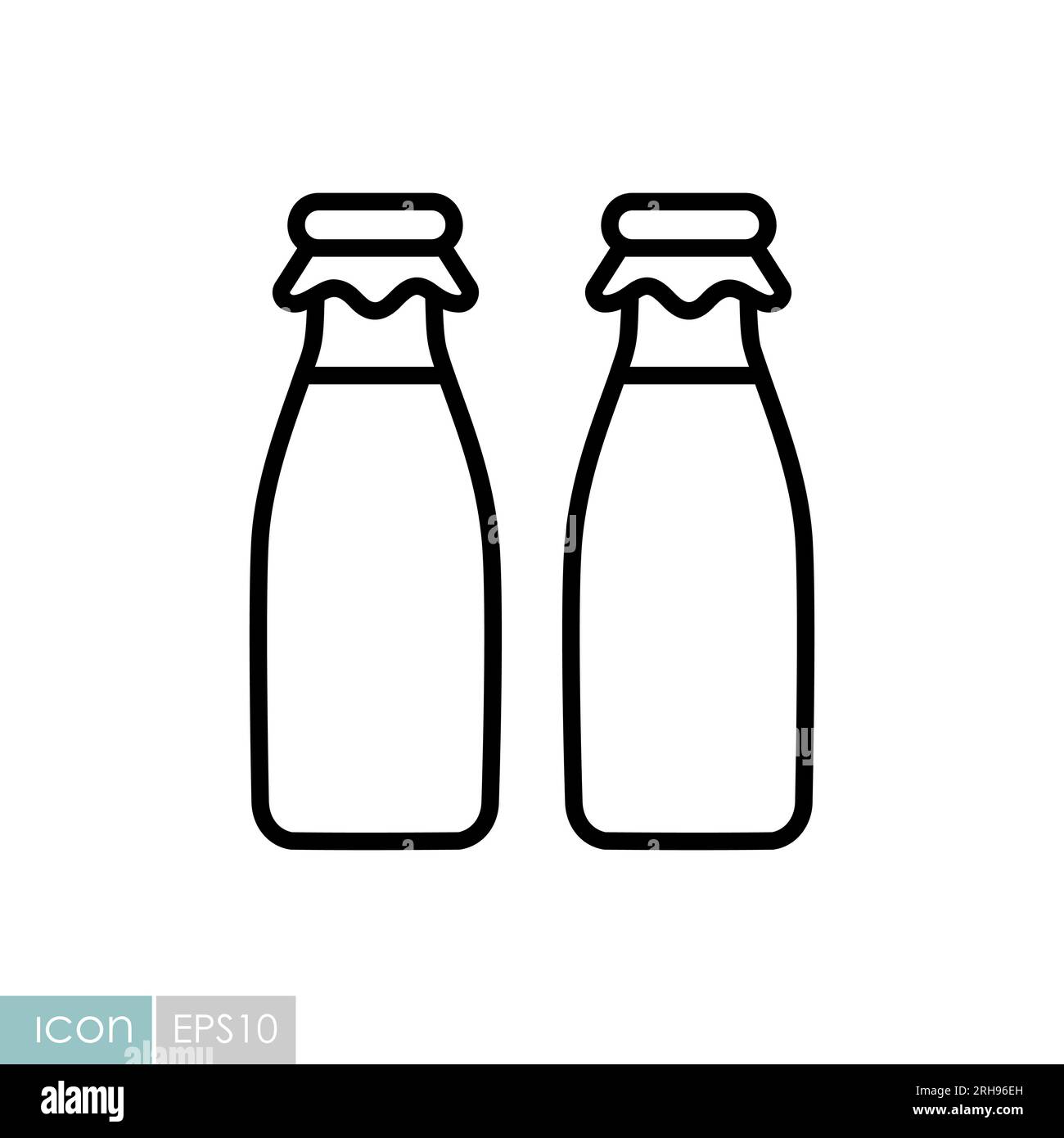 Two milk bottle vector icon. Dairy product sign. Graph symbol for ...