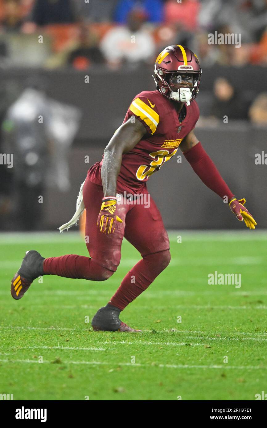 Washington Commanders safety Jeremy Reaves defends during a preseason ...