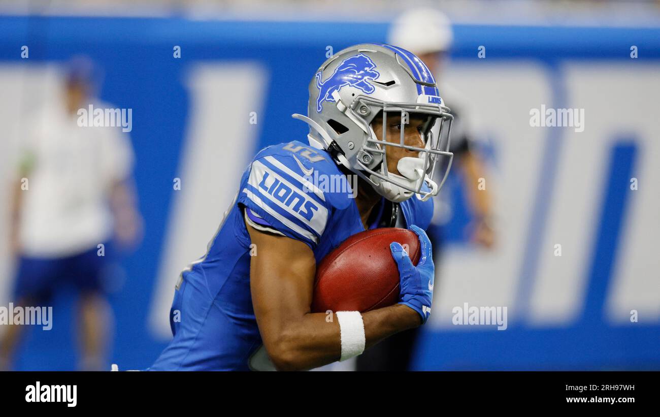Detroit Lions wide receiver Dylan Drummond plays during the second half ...