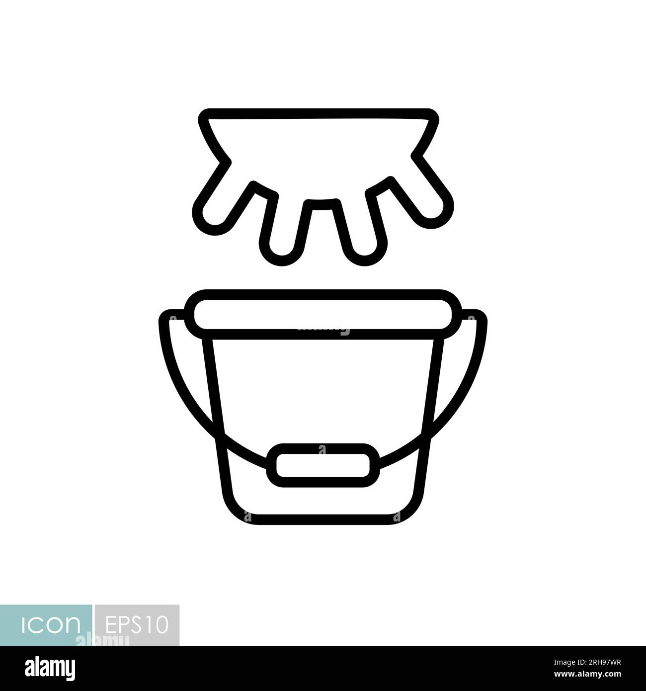 Cow udder and buckets. Fresh milk vector icon. Dairy product sign ...