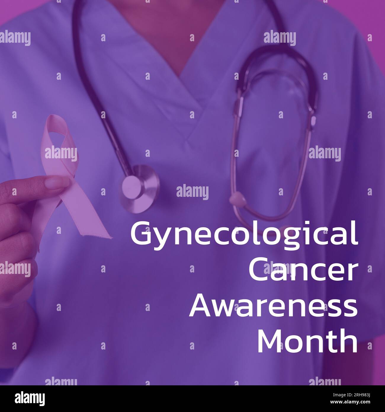 Composite of gynecological cancer awareness month over caucasian female ...
