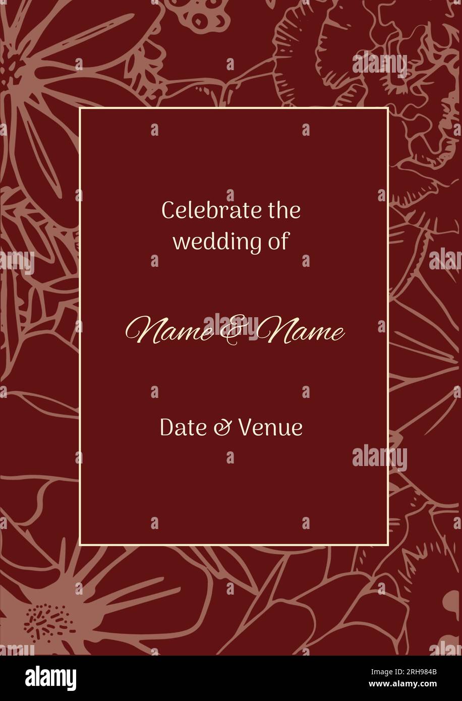 Composition of wedding invitation text over indian pattern on red ...