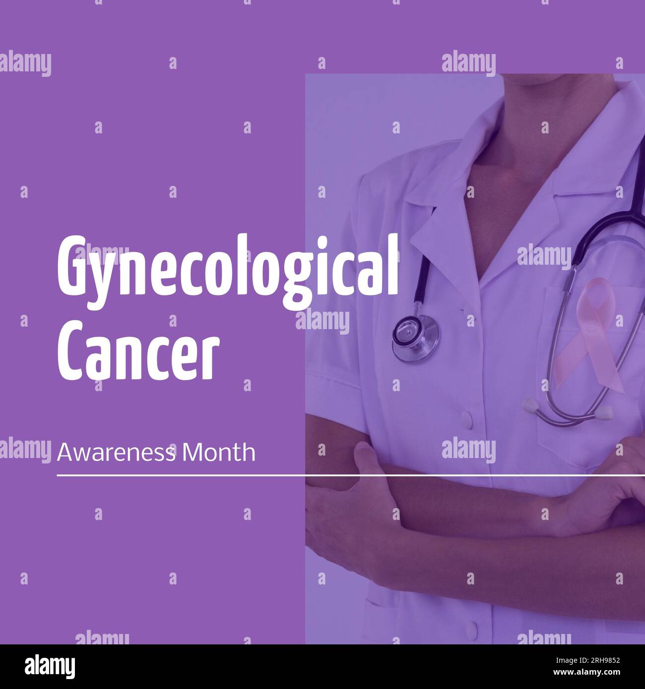 Composite of gynecological cancer awareness month over caucasian female ...