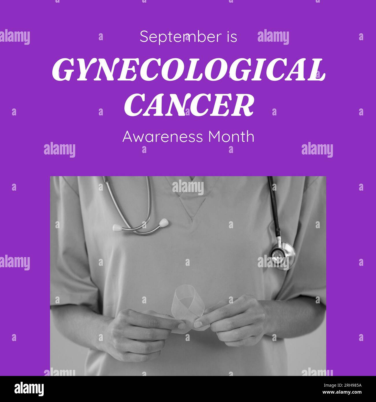 Composite of gynecological cancer awareness month over caucasian female ...