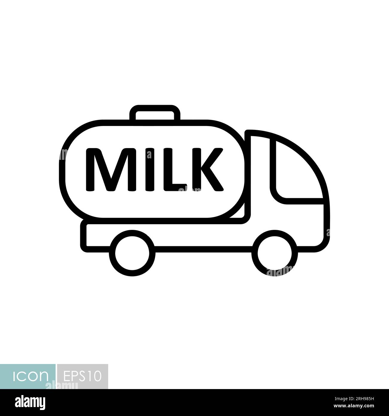 Dairy milk delivery service, truck with milk vector icon. Dairy product ...