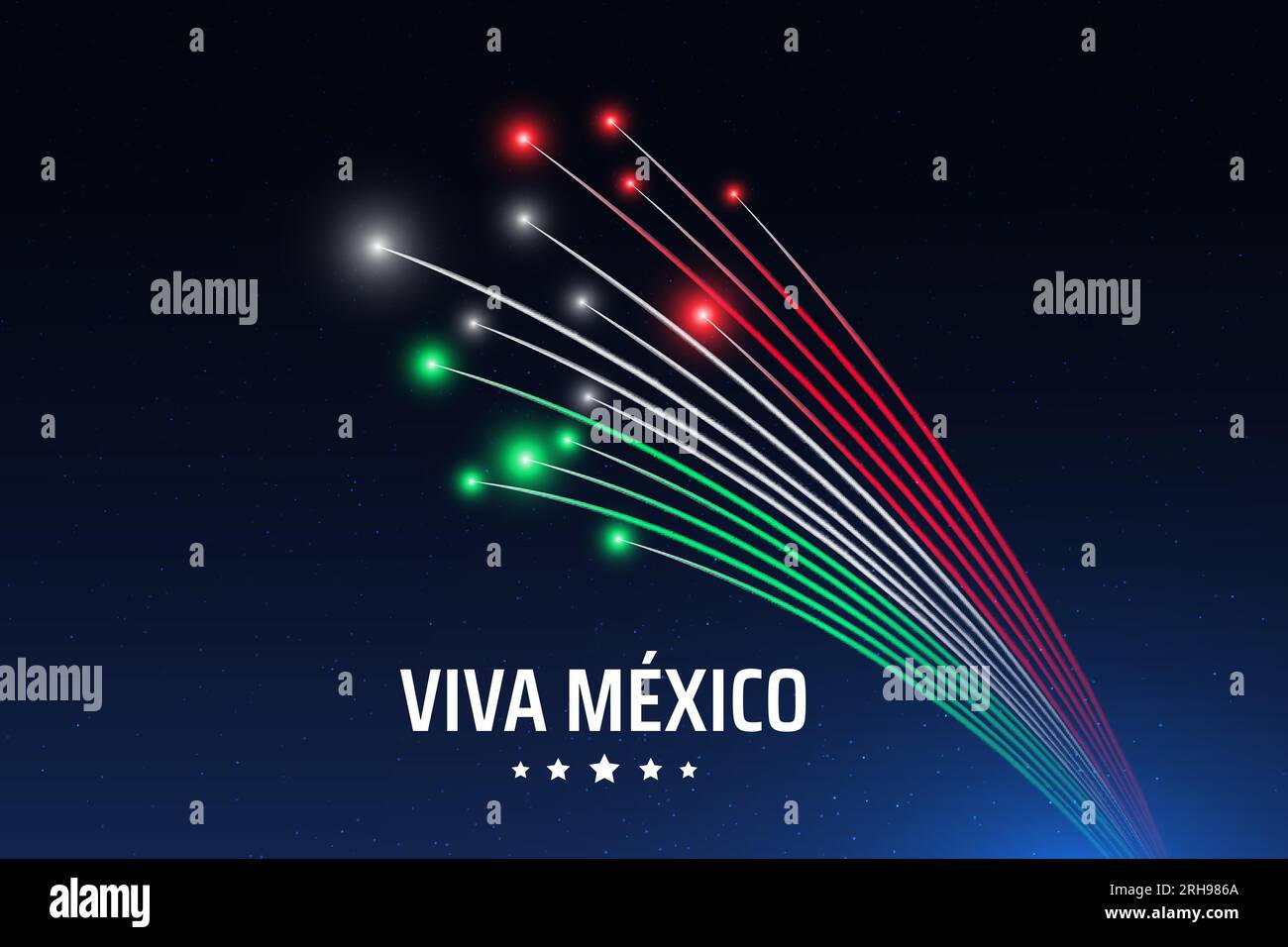 Banner september 16 mexico independence day, mexican fireworks on dark ...