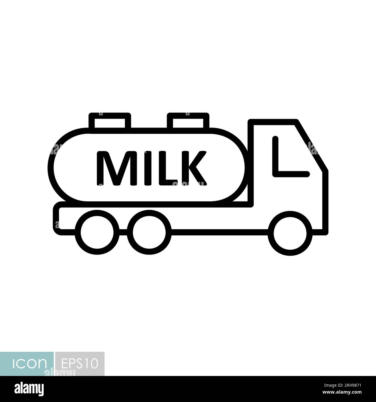 Dairy milk delivery service, truck with milk vector icon. Dairy product ...