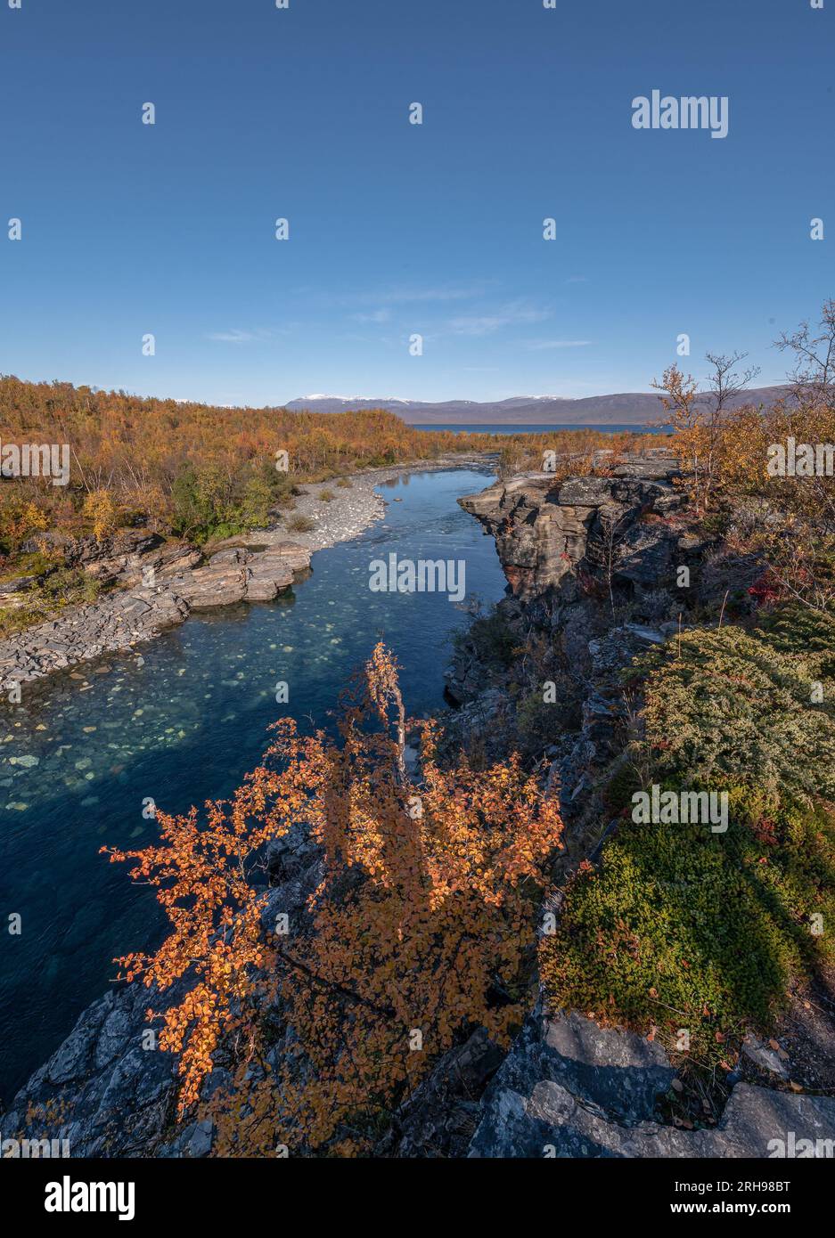 Autum Abisko Canyon River Abiskojakka National Park, Norrbottens ...