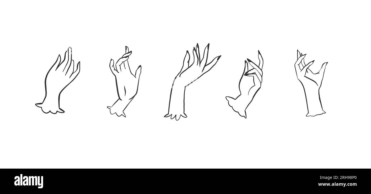 Hand drawn vector abstract outline,graphic,line art elegant retro human ...