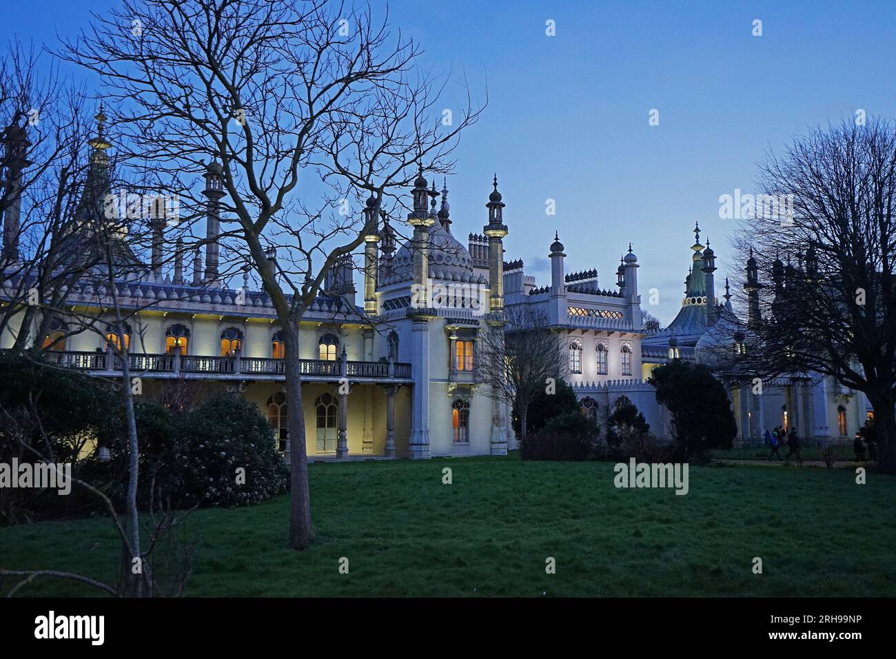 Exterior architecture and design of Royal pavilion at night, palace for ...