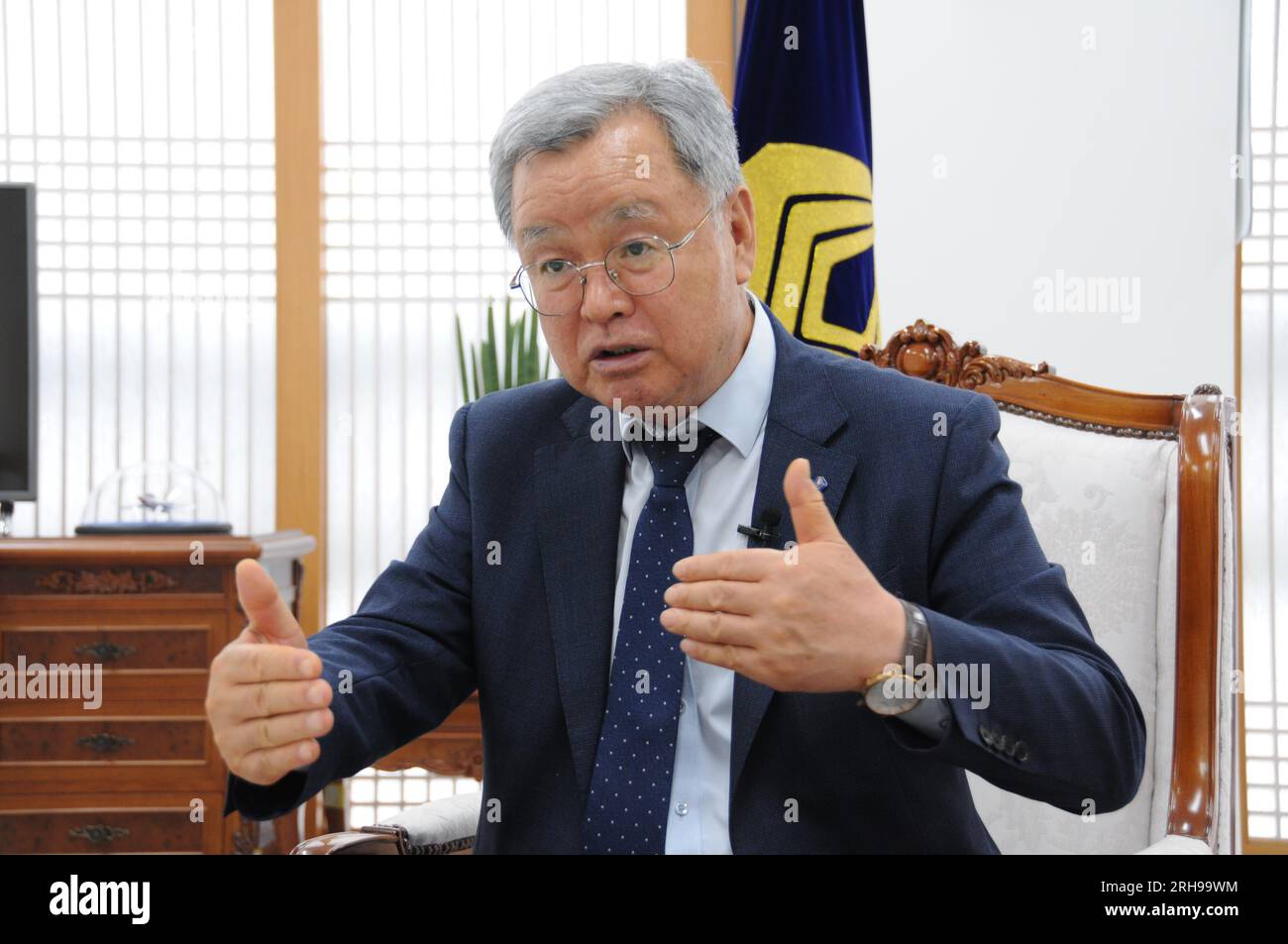 Cheonan, South Korea. 12th June, 2023. Han See-jun, president of the ...