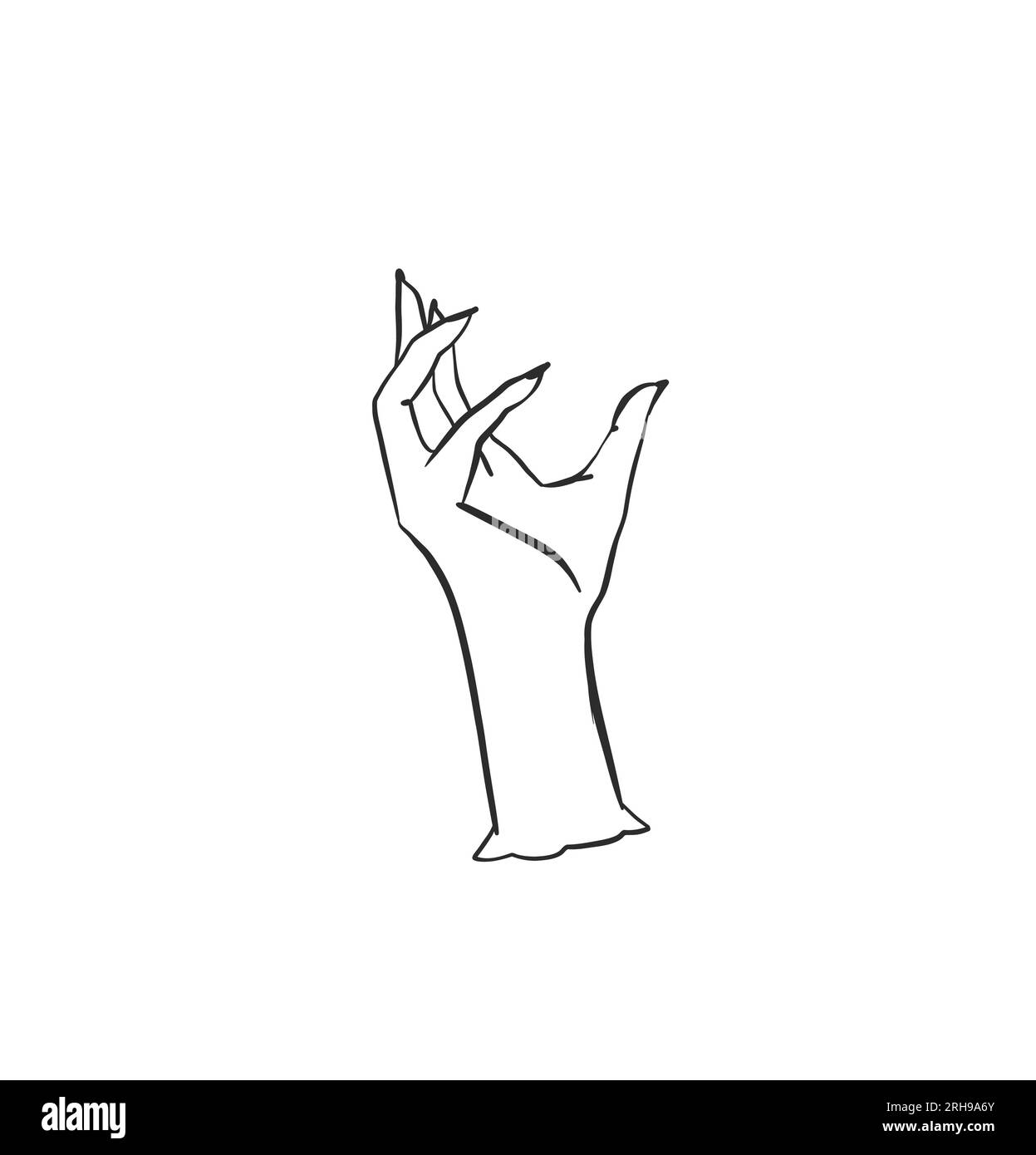 Hand drawn vector abstract outline,graphic,line elegant retro human ...