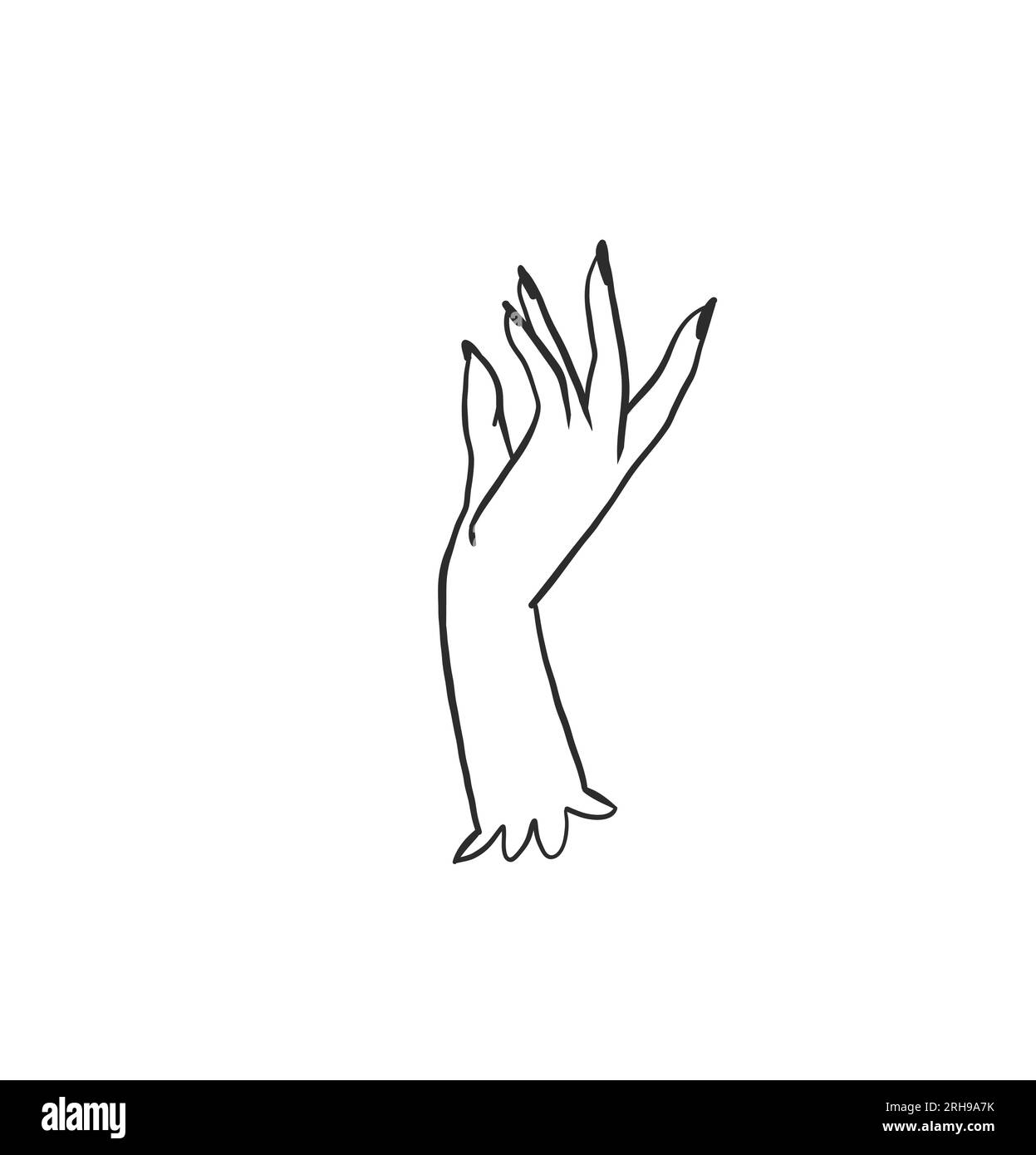 Hand drawn vector abstract outline,graphic,line elegant retro human ...