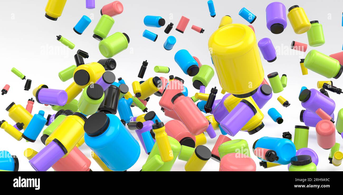 Flying and folling sport equipment like sport shaker for protein drink ...