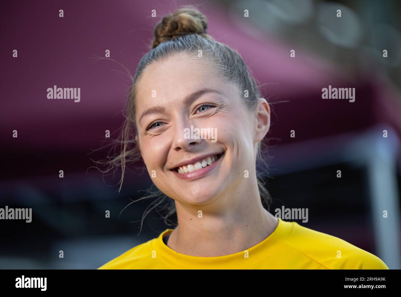 Erding, Germany. 15th Aug, 2023. Gina Lückenkemper, sprinter, takes ...