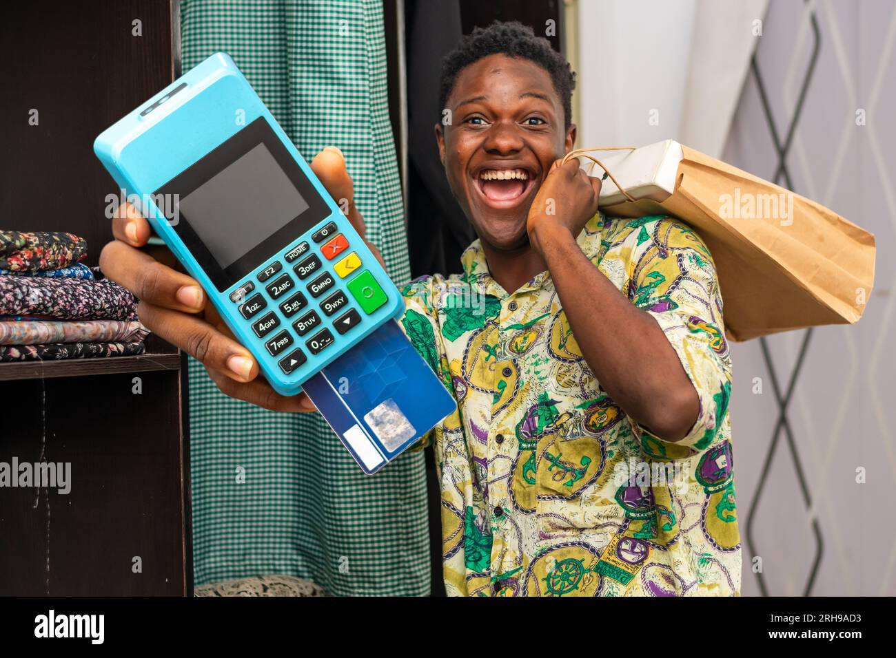 African american customer holding hi-res stock photography and images ...