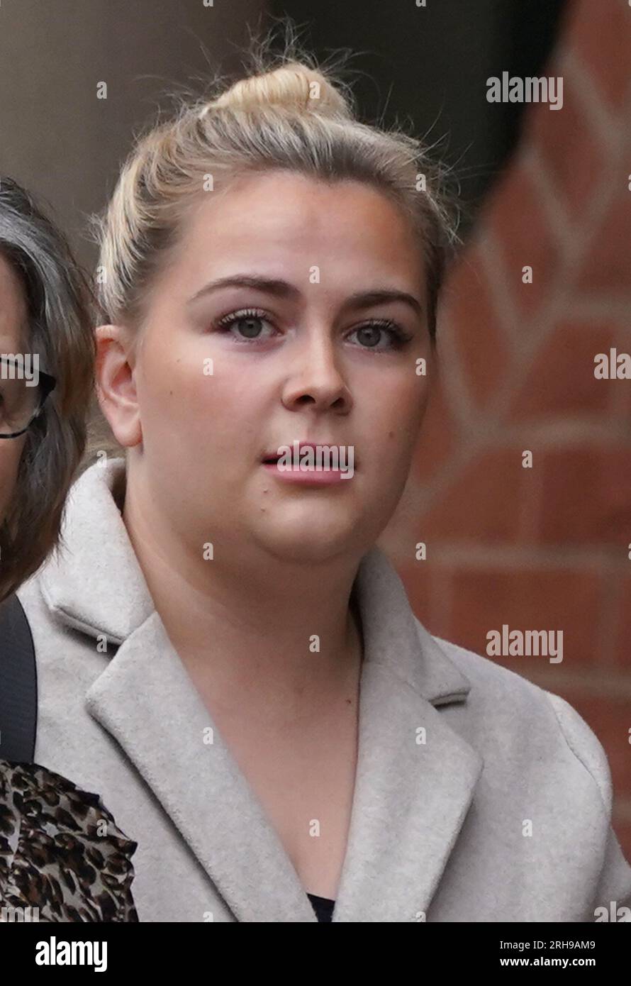 Bethany Cox arrives at Teesside Crown Court, Middlesbrough charged with ...