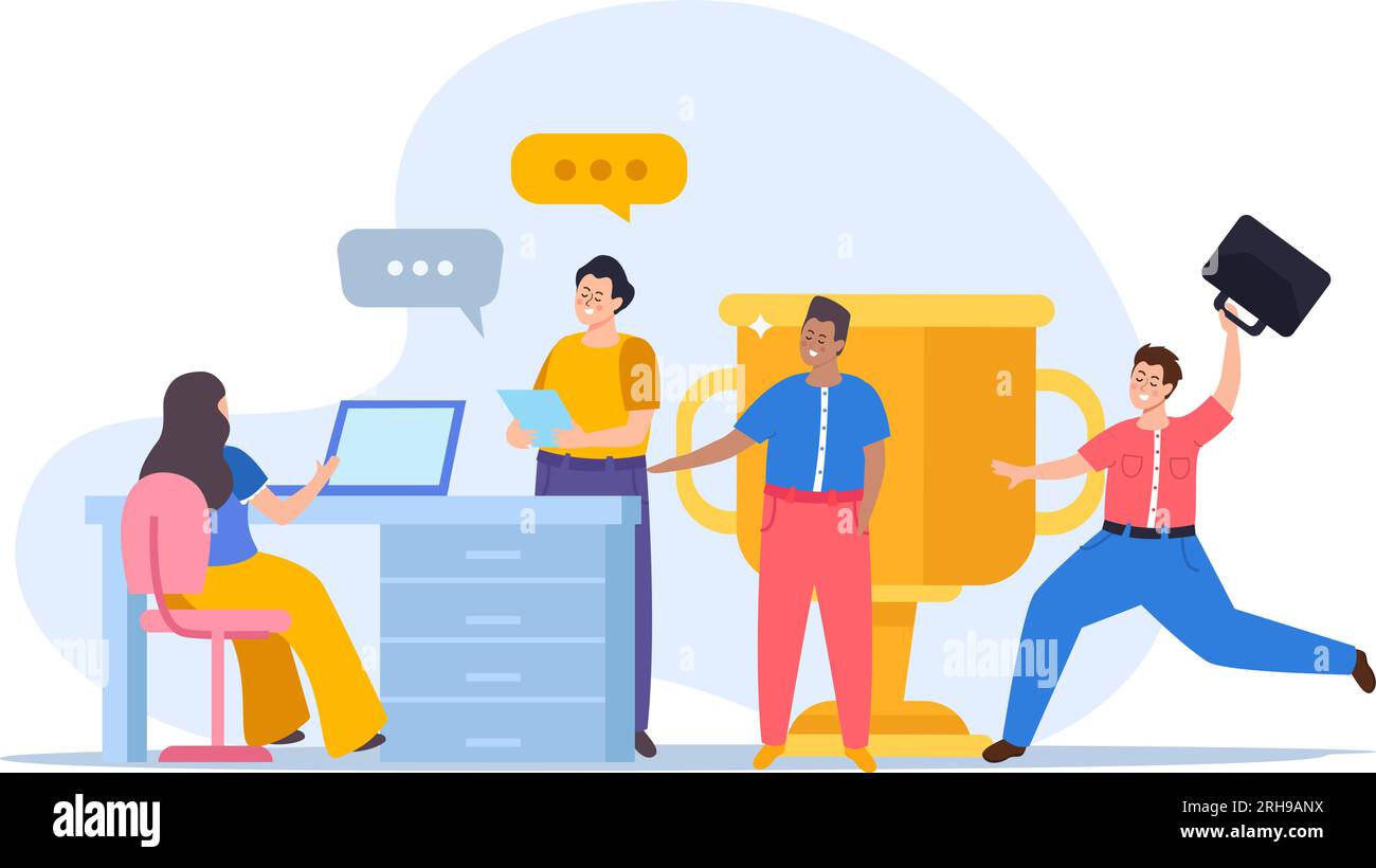 Event planning flat composition with view of doodle coworkers team ...