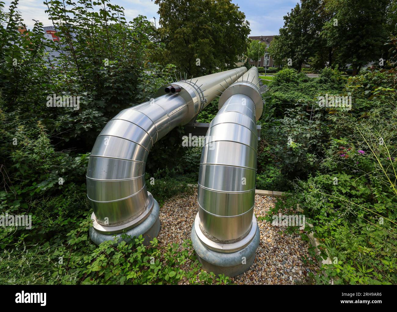 Essen, North Rhine-Westphalia, Germany - District heating pipeline in ...