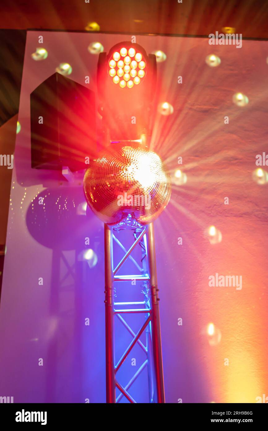 Mirror Ball Disco Lights Club Dance Party Glitter Background Stock ...