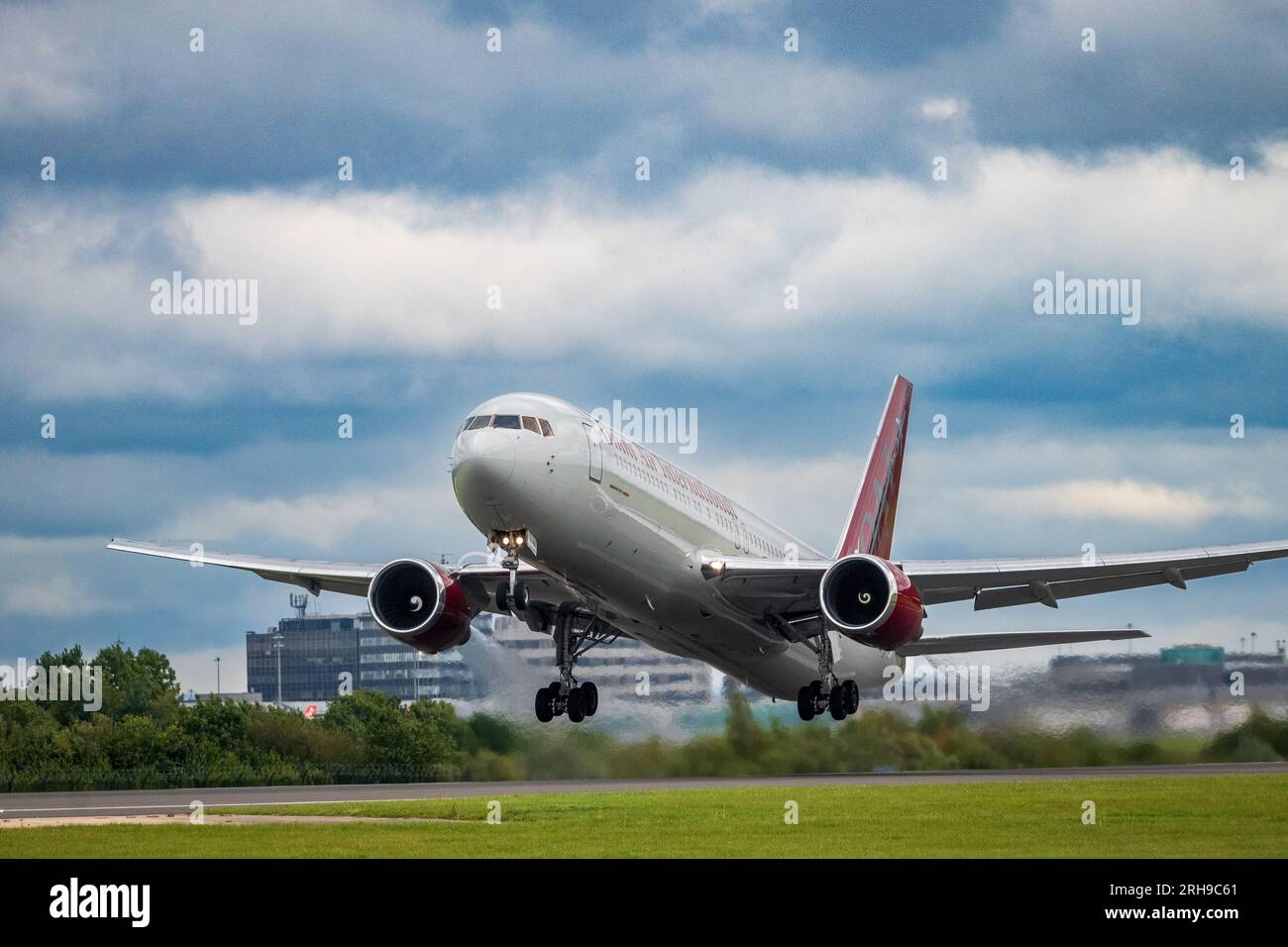 Omni Air Internation Boeing 767-33A/ER jet takes off at Manchester ...