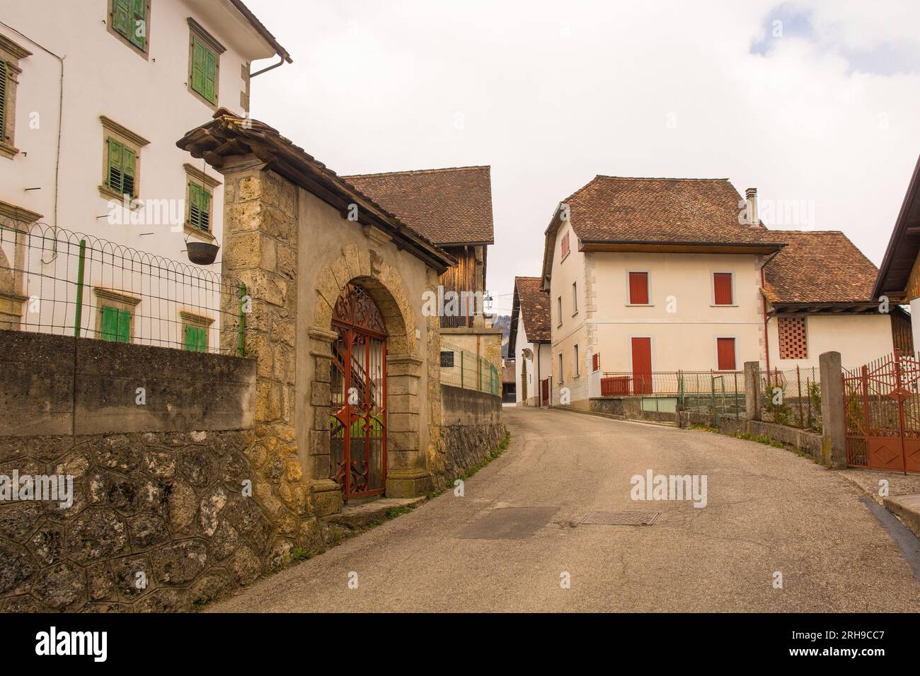 Historic residential buildings in the mountain village of Ovasta in ...