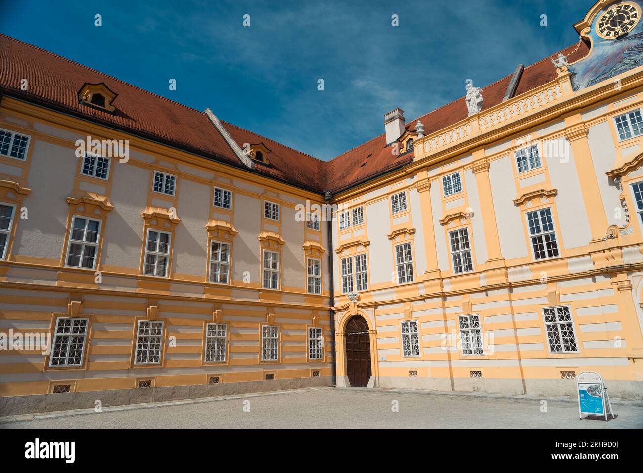 detailed and wide angle images of the melk abbey in melk austria, an ...