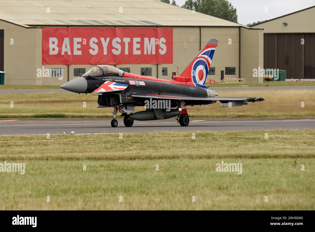 Flt Lt Matt Brighty brings his specially painted Eurofighter Typhoon ...