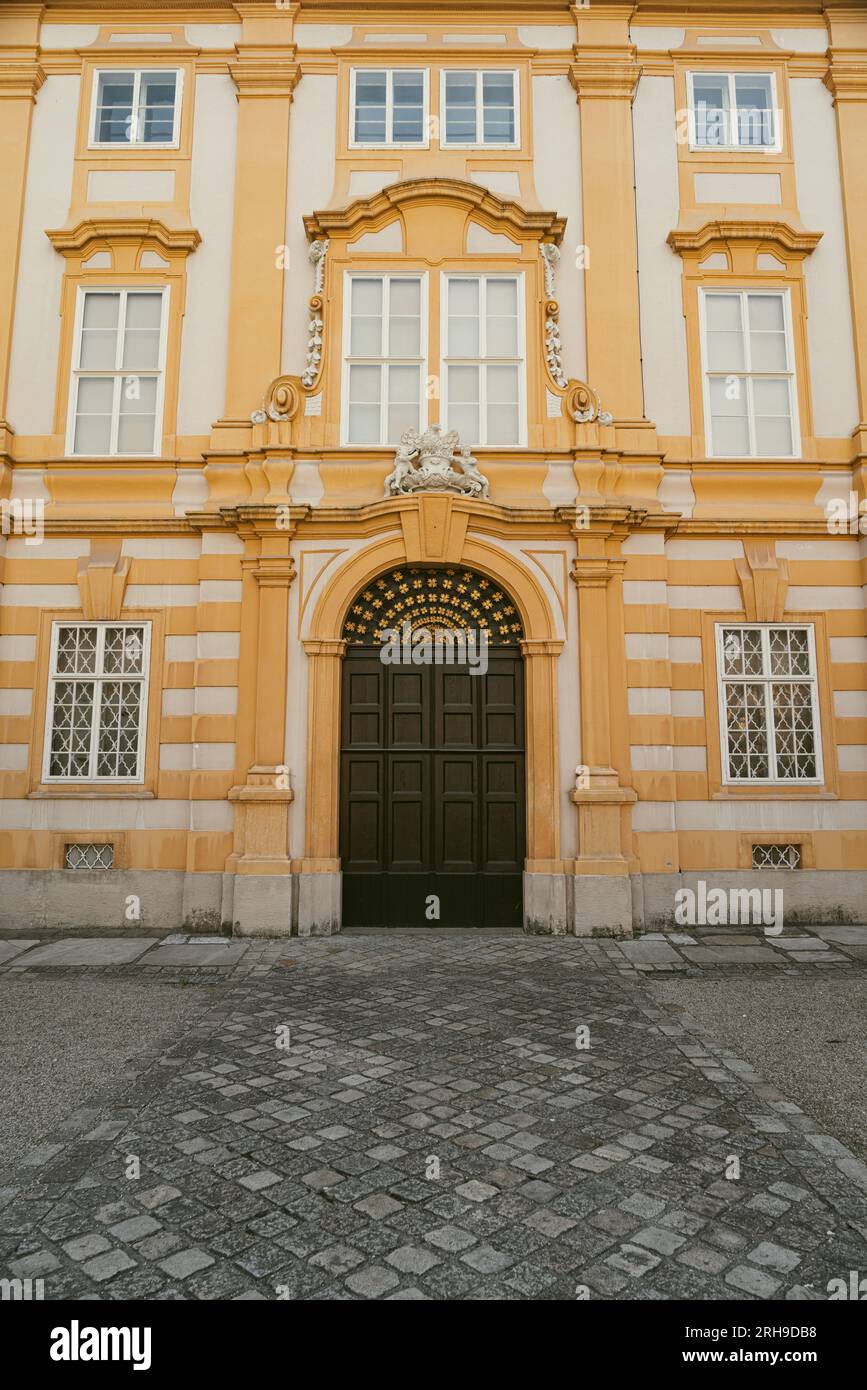 detailed and wide angle images of the melk abbey in melk austria, an ...