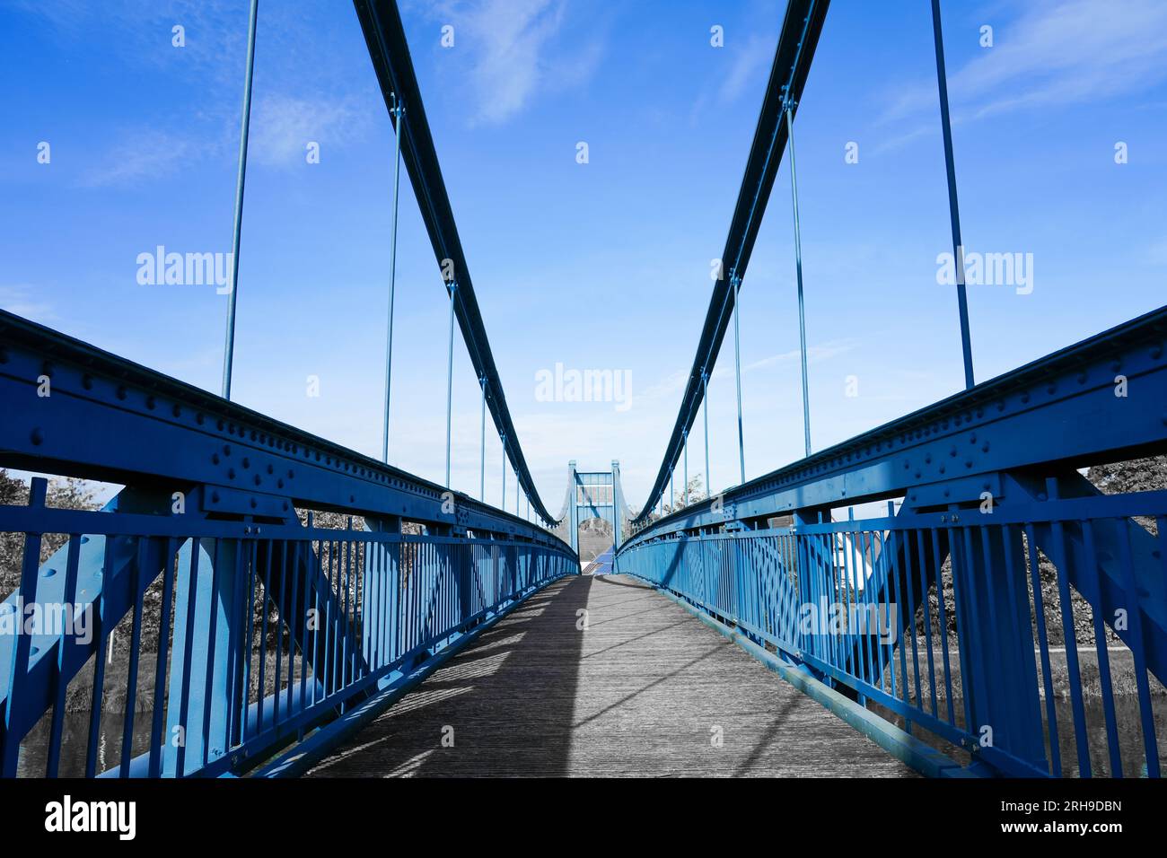 School path bridge in Hamm. Pedestrian bridge on the Datteln Hamm Canal ...