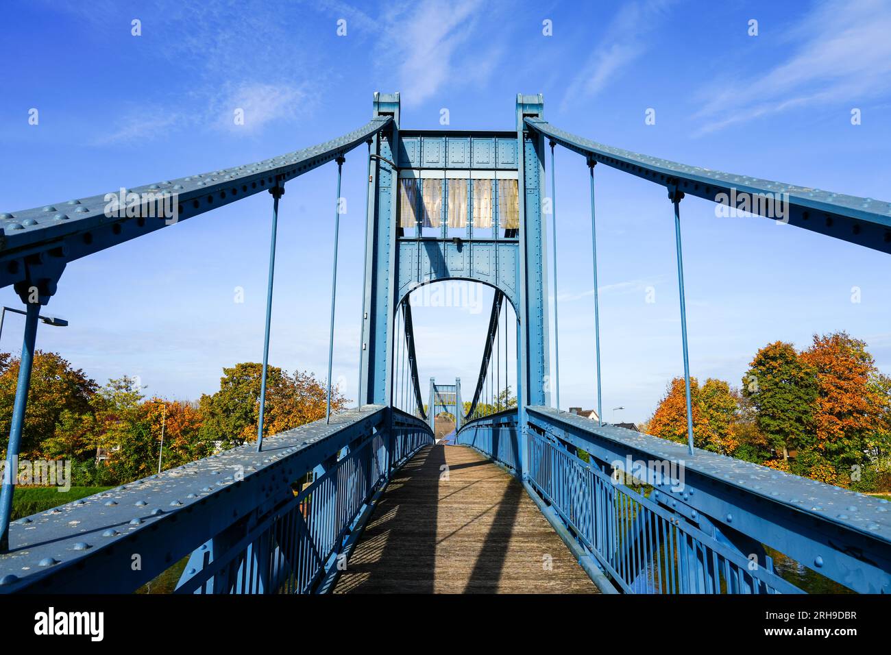 School path bridge in Hamm. Pedestrian bridge on the Datteln Hamm Canal ...