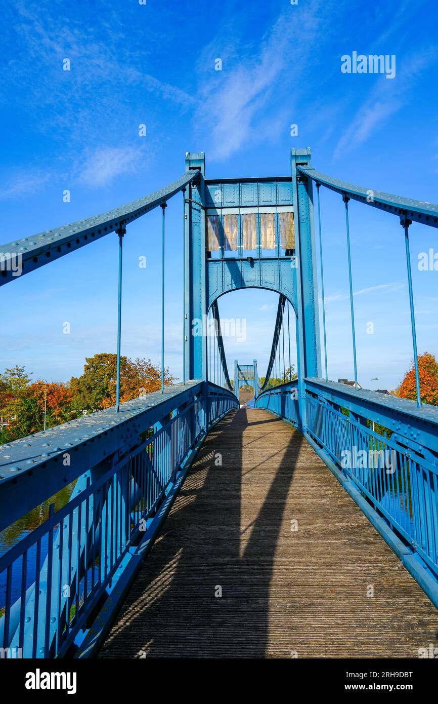School path bridge in Hamm. Pedestrian bridge on the Datteln Hamm Canal ...