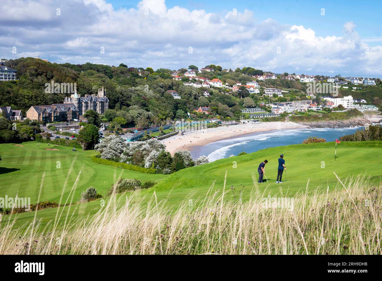 15th August 2023, Langland, Wales. UK Weather. A picturesque scene in ...