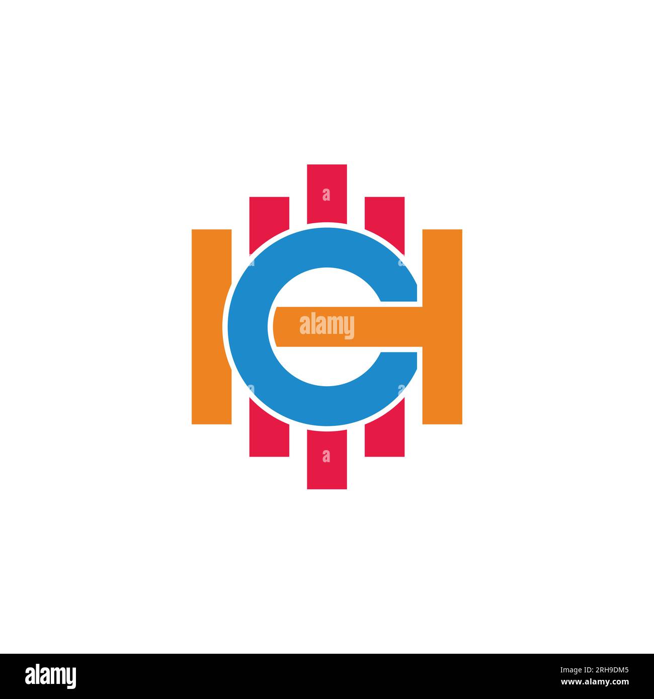 letter ch stripe colorful geometric logo vector Stock Vector Image ...
