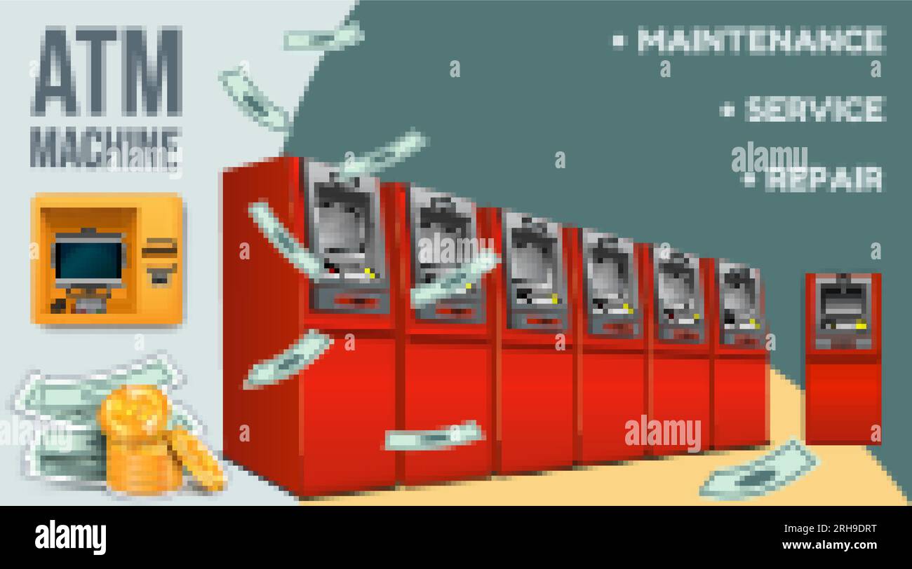 Row of atm machines Stock Vector Images - Alamy