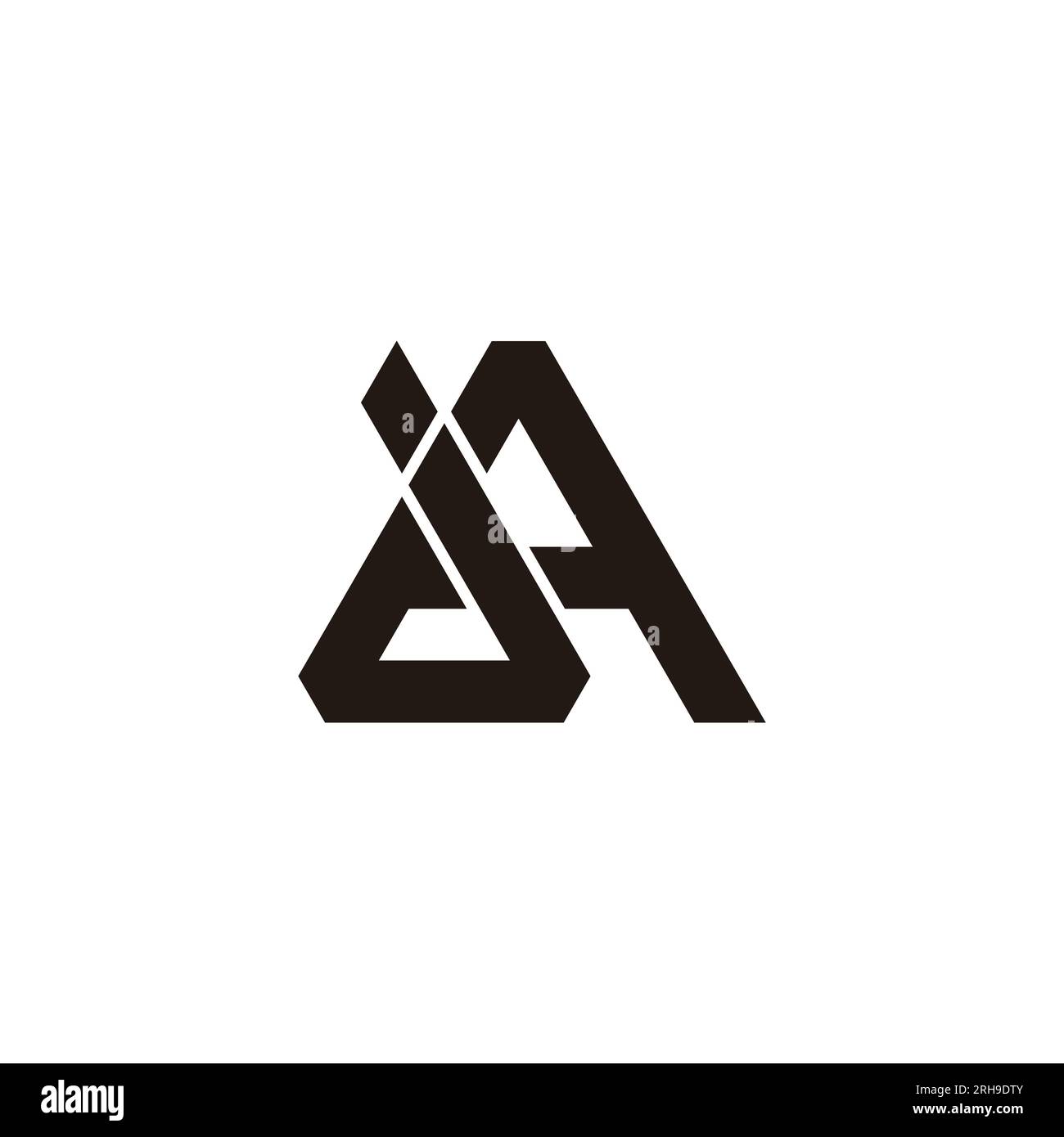 letter ja simple linked triangle geometric line logo vector Stock ...